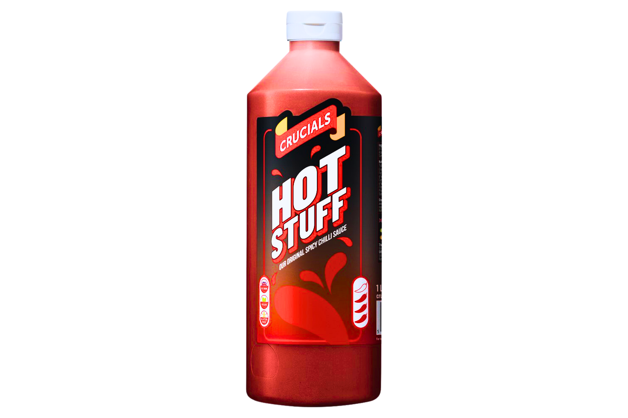 Crucials - Hot Stuff - Original Spicy Chilli Sauce - Vegan - 1ltr ...
