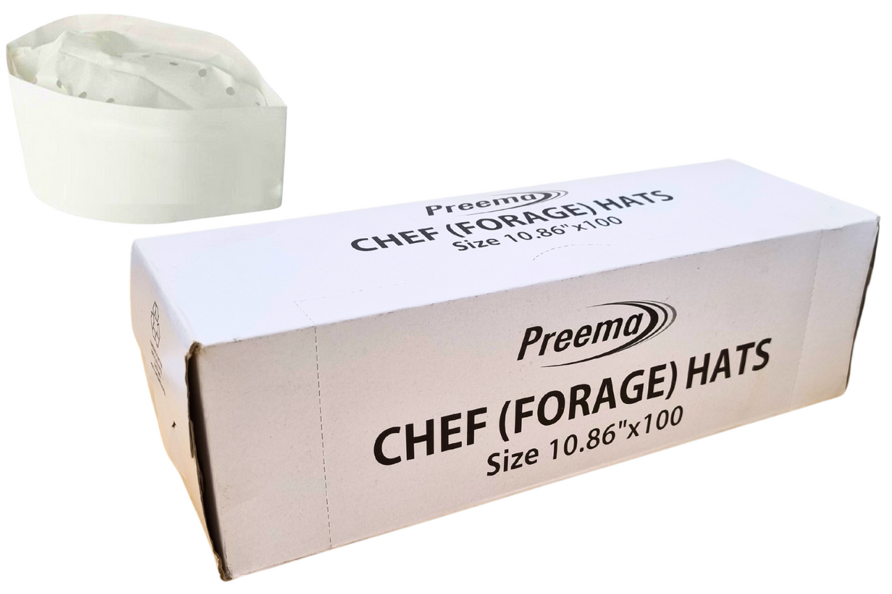 Box of Preema - Chefs Forage Hats - White - Size 10.86 x 100 - Best ...