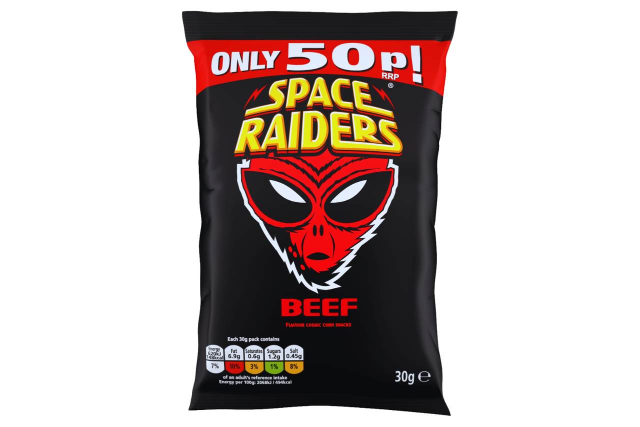 Space Raiders - Beef Flavour Corn Snacks - 30g - Best Before it's Gone Ltd