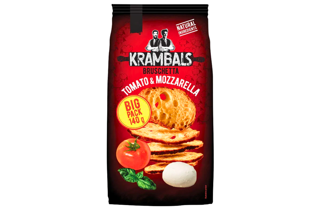 Krambals - Bruschetta - Tomato & Mozzarella - 140g - Best Before it's ...