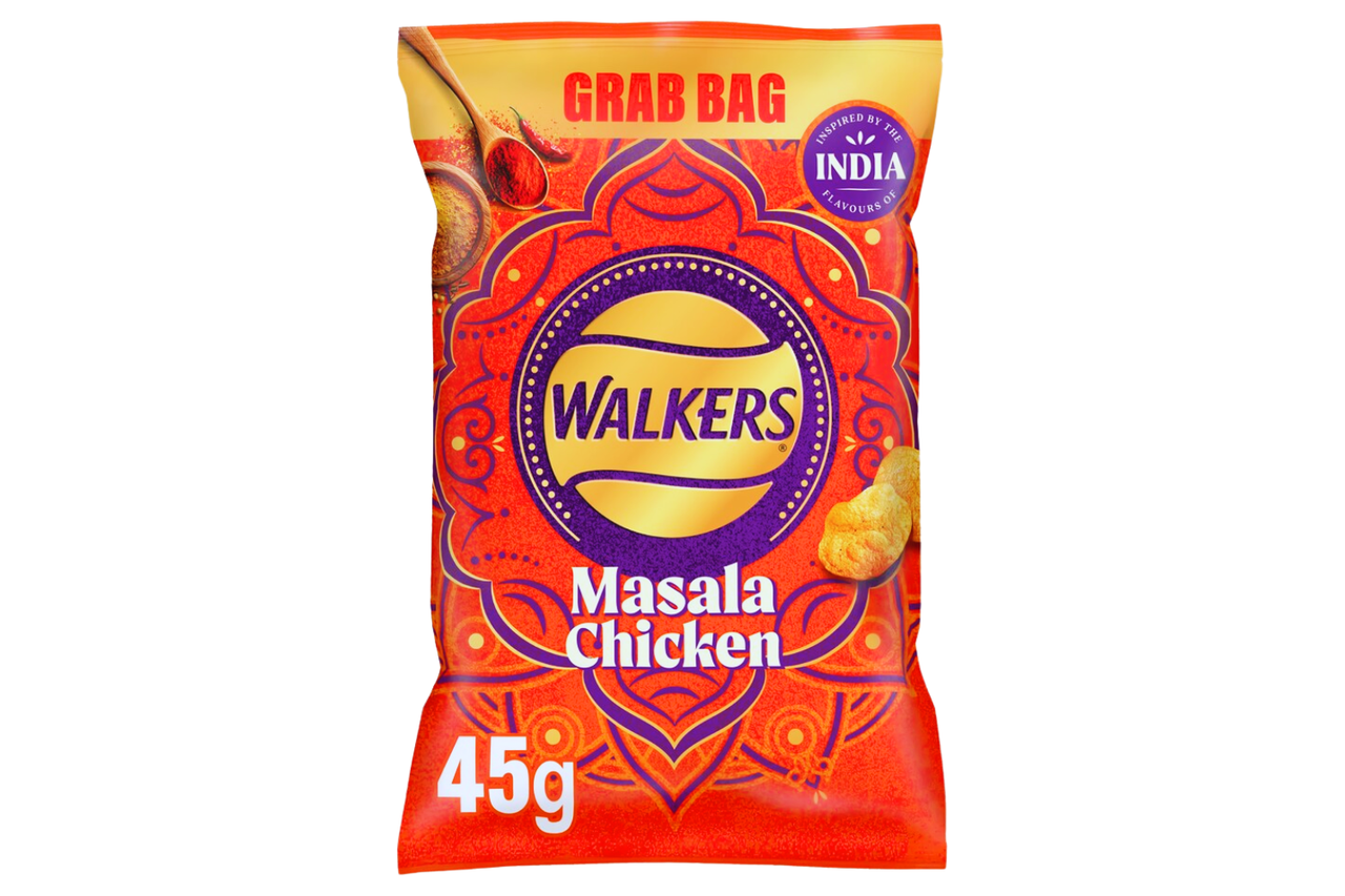 Walkers - Masala Chicken Flavour Potato Crisps - 45g - Best Before it's ...