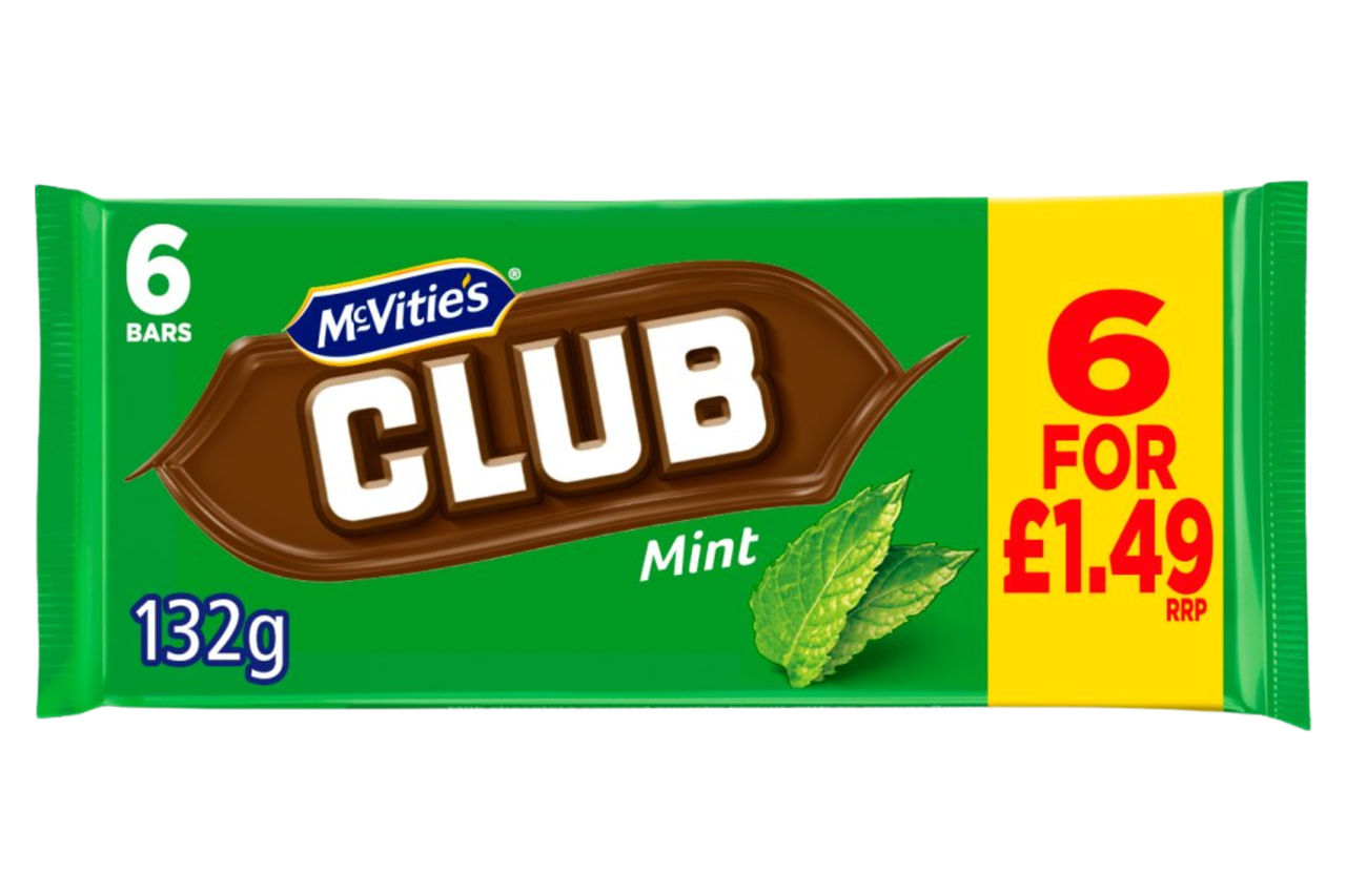 McVitie's - Club - Mint Flavoured Biscuit Bars - 6 x 22g (132g) - Best ...