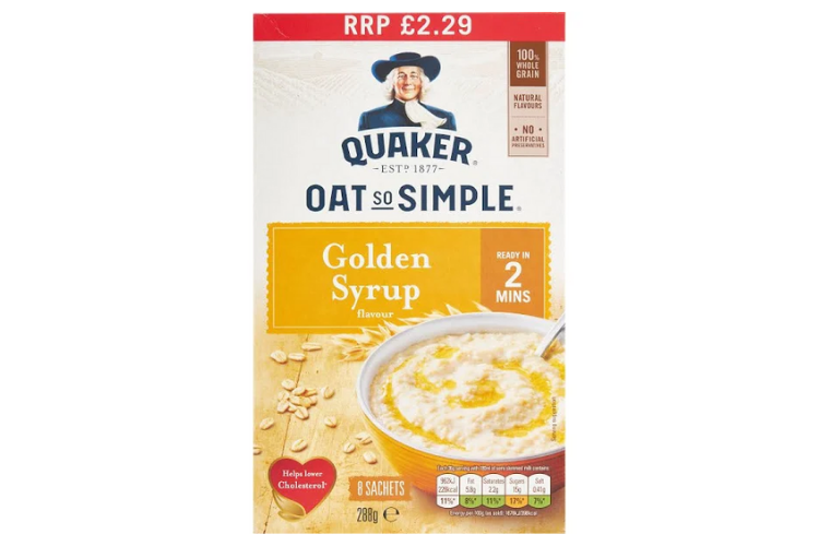 Quaker - Oat So Simple - Golden Syrup - 8 x Sachets - 288g