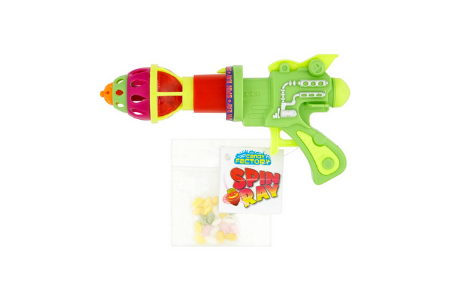 Crazy Candy Factory - Toy Gun With Light Up Spinning Top & Candy - 6g
