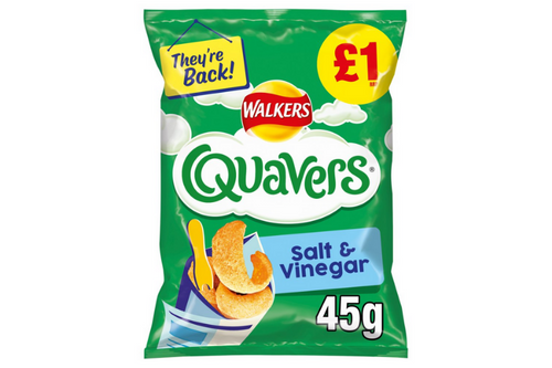 Box of Walkers - Quavers - Salt & Vinegar Multipack Snacks - 20 x (6 x ...