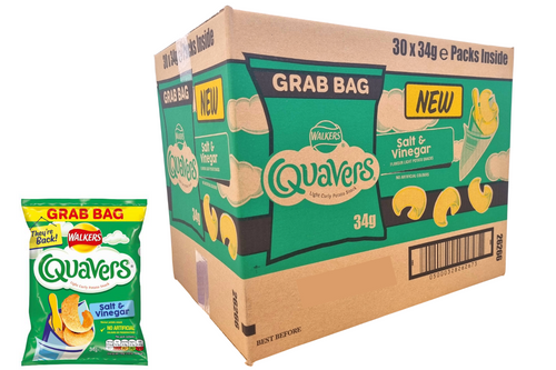 Walkers - Quavers - Salt & Vinegar Snacks - 34g