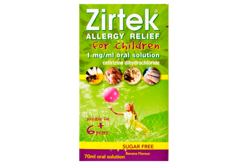 Zirtek - Allergy Relief for Children - Sugar Free - Banana Flavour - 6 ...