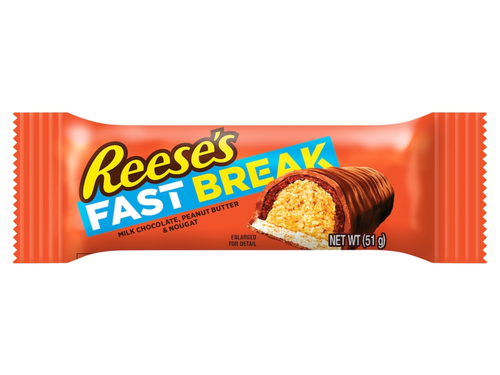 Reese's - Fast Break - Milk Chocolate, Peanut Butter & Nougat Bar - 51g ...