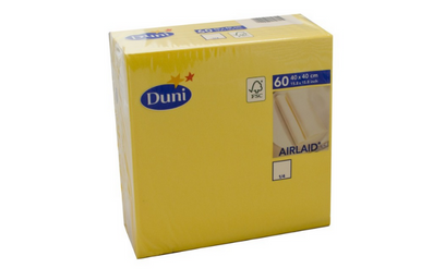 Duni - Table Napkins 40 x 40 cm - yellow - 60 Pieces