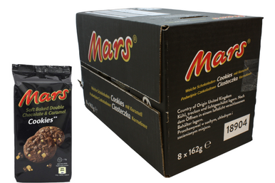 Box of Mars - Soft Baked Double Chocolate & Caramel Cookies - 8 x 162g