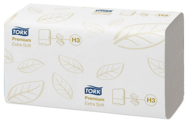 Tork - Extra Soft Singlefold Hand Towel - H3 - Premium - 200 Sheets - 2 Ply