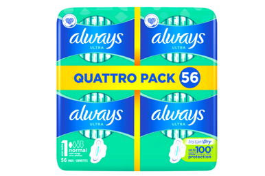 Always Ultra - Normal Size 1 with Wings - 56 Pads - Best Before it's ...