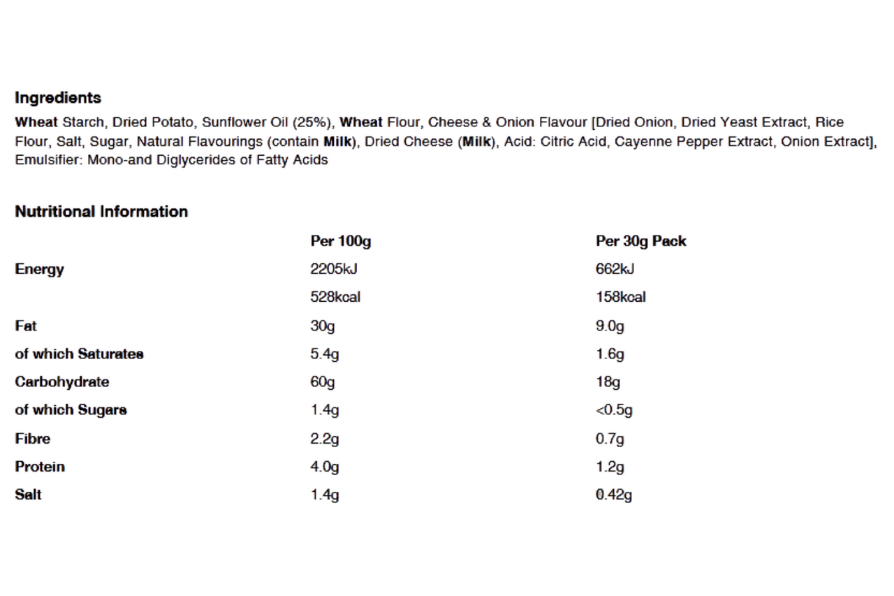 Disco's - Cheese & Onion Flavour Crisps - 30g - Best Before it's Gone Ltd