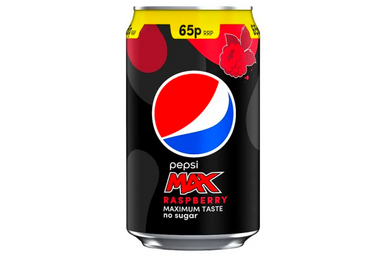 Pepsi Max - Raspberry - Maximum Taste - No Sugar - 330ml - Best Before ...