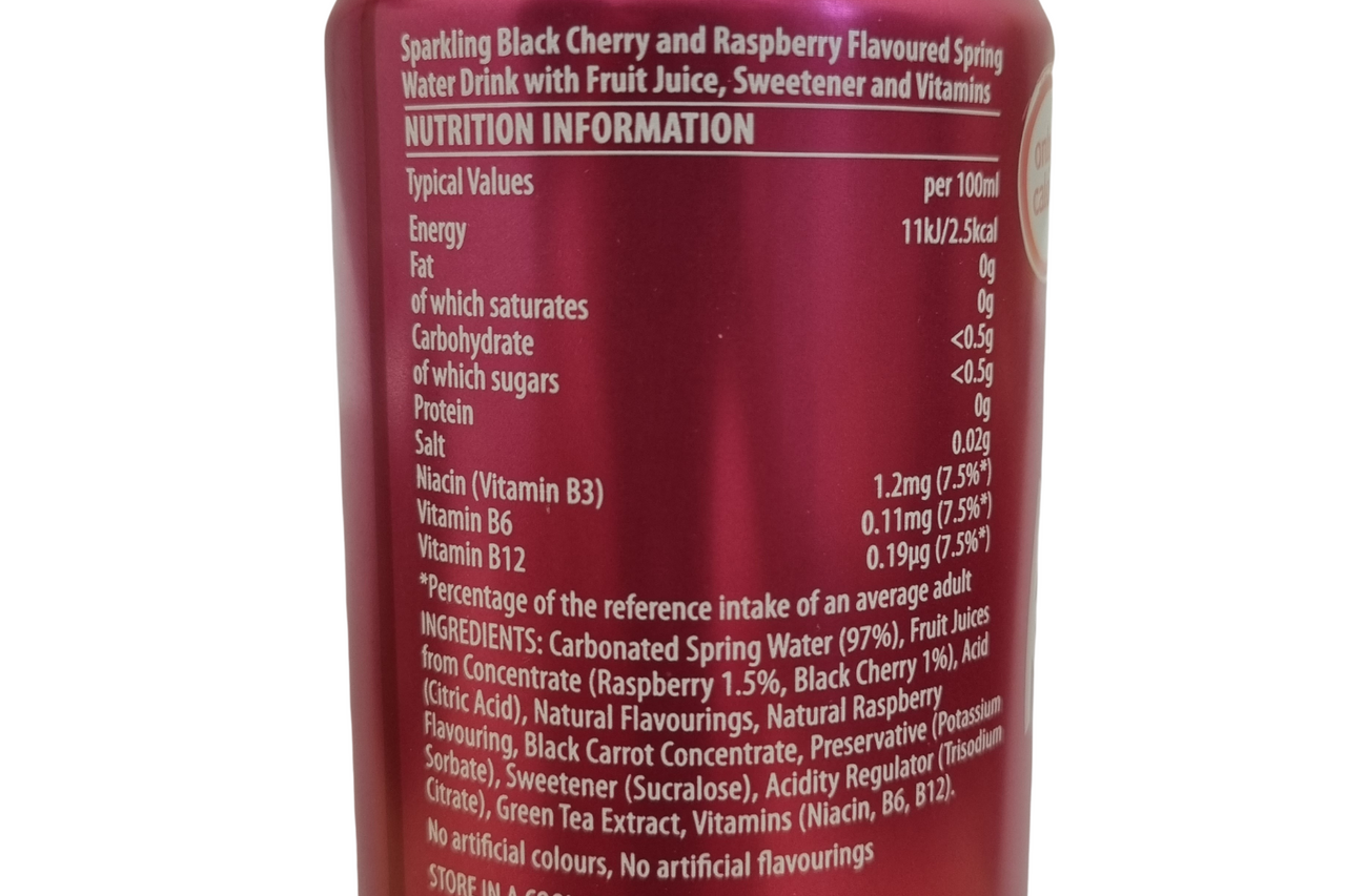 Case of Rubicon - Black Cherry & Raspberry Sparkling Spring Water - 12 ...