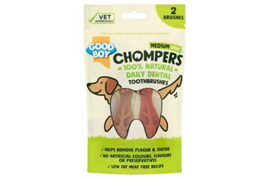 Good Boy - Chompers Medium Dog Natural Dental Toothbrushes - 70g - Best ...