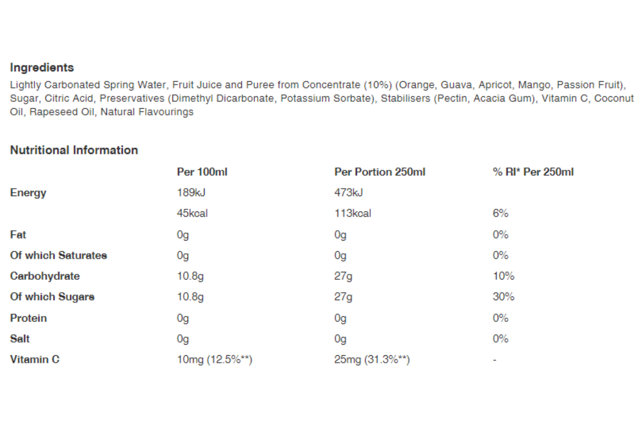 Rio - Tropical - Lightly Sparkling Tropical Fruit Juice Drink - 500ml - Best Before it's Gone Ltd