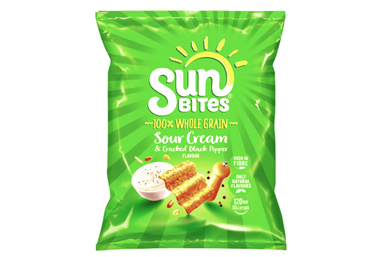 SunBites - Sour Cream & Cracked Black Pepper - 100% Whole Grain - 25g ...