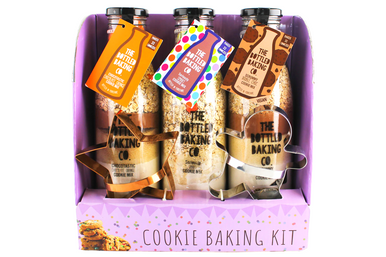 The Bottled Baking Co - Cookie Baking Kit - 3 x Cookie Mix & 2 Large Cookie Cutters - Best ...