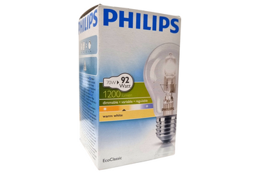 Philips - 1200 lumen - 70W - Warm White - Halogen Classic - Screw - E27 ...