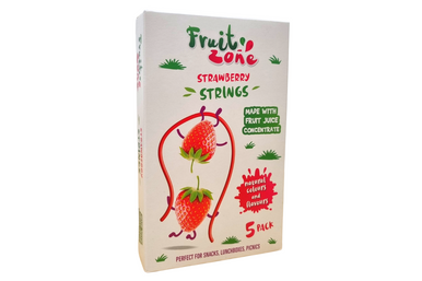 Fruit Zone - Strawberry Fruit Strings - 100g (5x20g) - Best Before it's ...