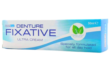 Dental Care - Denture Fixative Ultra Cream - Fresh Mint Flavour - 50ml ...