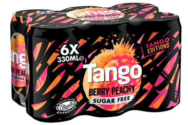 Tango - Berry Peachy - Sugar Free - 6 x 330ml - Best Before it's Gone Ltd