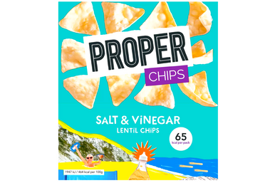 Proper Chips - Salt & Vinegar Lentil Chips - Vegan - 14g - Best Before ...