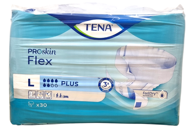 Tena - Proskin - Flex - Large - Plus - Unisex - 30 Belted Incontinence ...