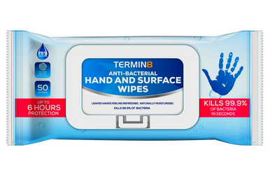 Termin8 - Anti-Bacterial Hand and Surface Wipes - 50 Wipes - Best ...