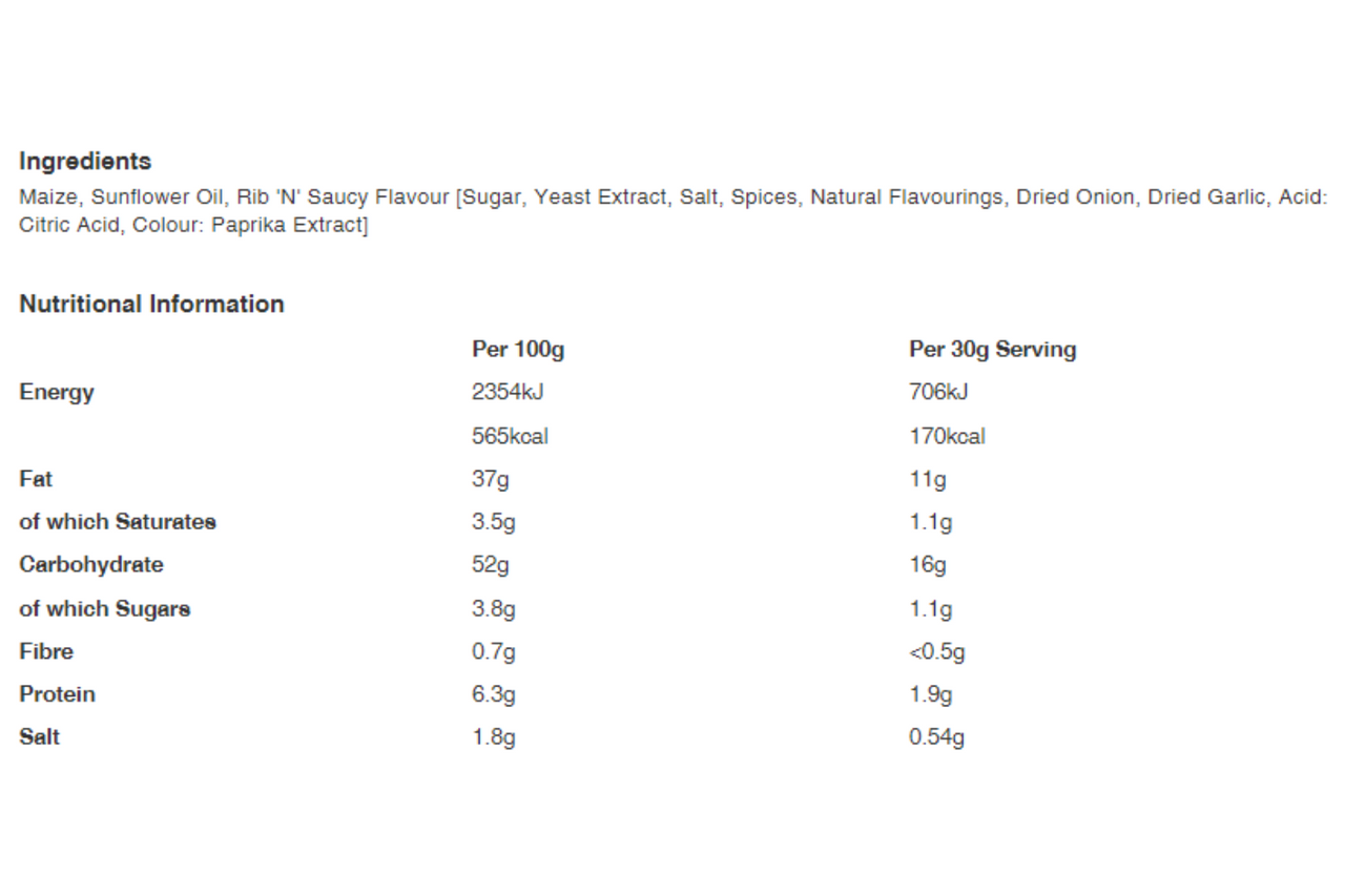 Nik Naks - Rib 'N' Saucy Flavour Crisps - 75g - Best Before it's Gone Ltd