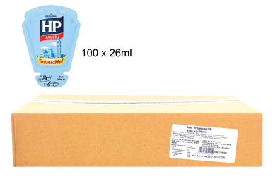 Box of Heinz - HP Squeeze Me! Sachet - 100 x 26ml - Best Before it's ...