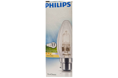 Philips - 42W B22 BC - EcoClassic - Candle Bulb - Warm White - 630 ...