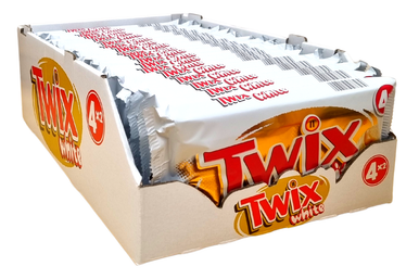 Box of Twix - Caramel & White Chocolate Fingers Biscuit Snack Bars - 18 ...