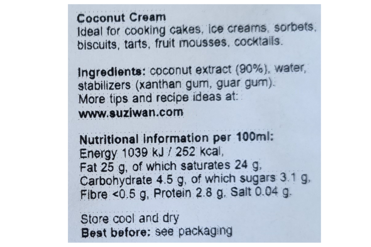 Case of Suzi Wan - Coconut Cream - 12 x 200ml - Best Before it's Gone Ltd