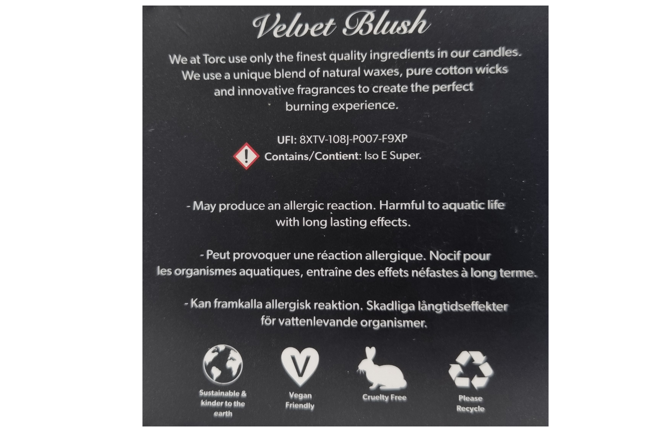 Torc - Textured Glass Fragranced Candle - Velvet Blush Fragrance ...