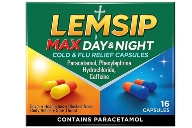 Lemsip - Max Day & Night, Cold & Flu Relief Capsules - 16 Capsules ...