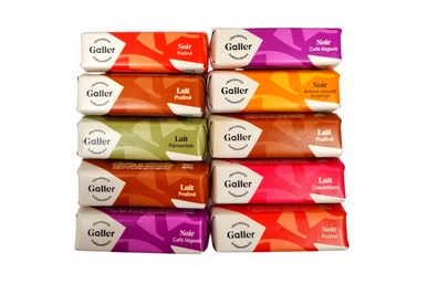 Galler - Assortment of Filled Mini Chocolate Bars - 10 x 12g (Loose in ...
