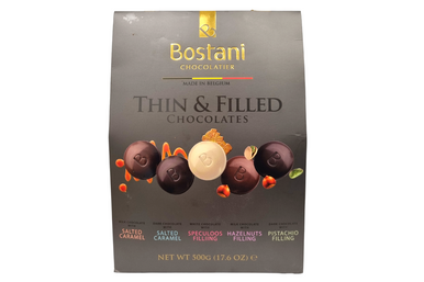 Bostani Chocolatier - Thin & Filled Belgian Chocolate Bag - Milk, Dark ...