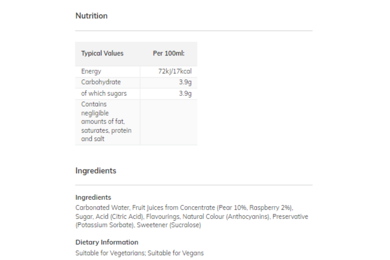 Case of J20 - Spritz - Lightly Sparkling Pear & Raspberry Drink - 6 x ...