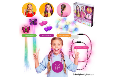 Party Fun Lights - Flashing LED Jewels - Duo Party Set - 10 pieces ...