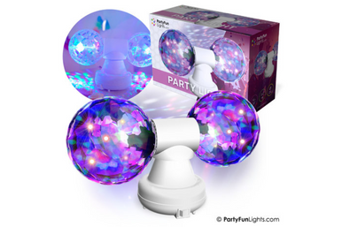 Party Fun Lights - Double Rotating Multi Color Party Light inc UK plug ...