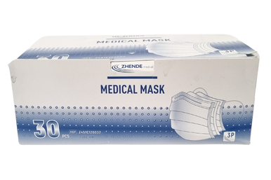 Zhende Medical - Medical Masks - 3 Ply - 30 Pieces - Best Before it's ...