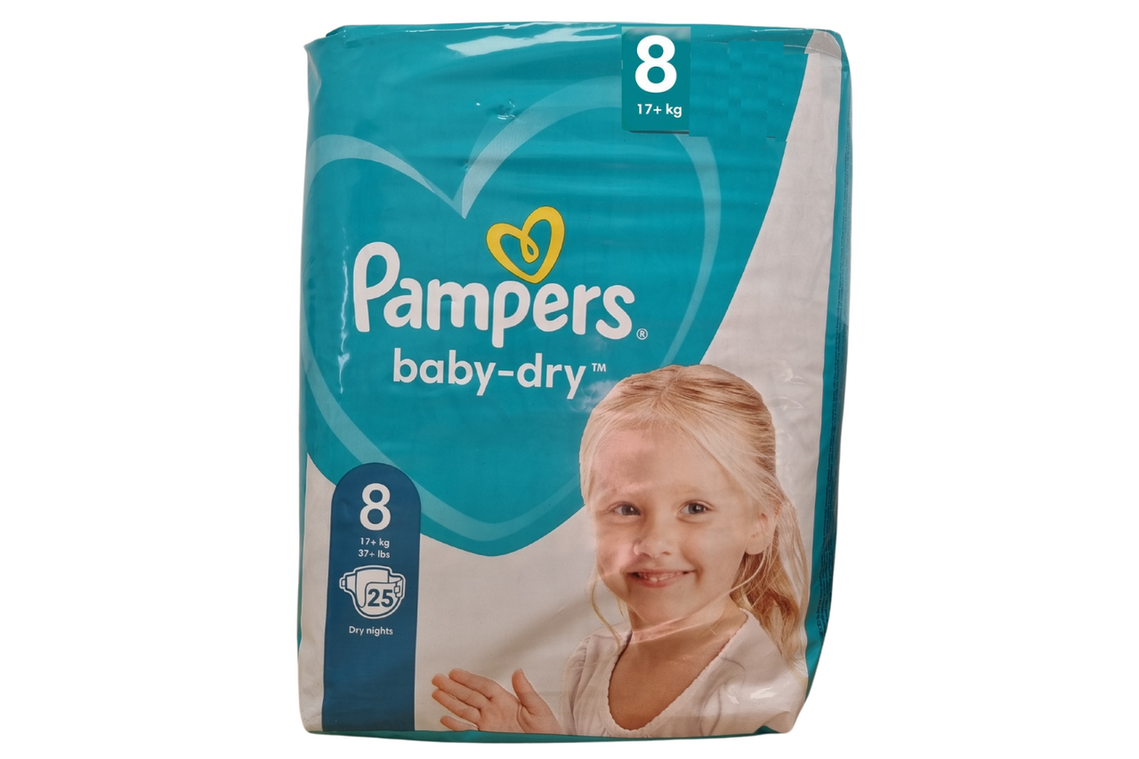 Pampers - Baby-Dry Nappies - Size 8 - 25 Nappies - Best Before it's ...