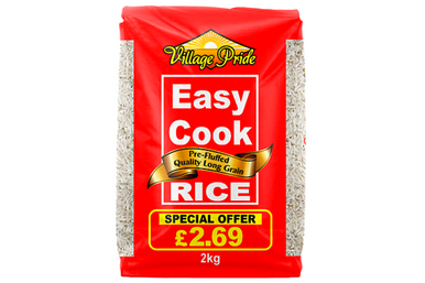 Village Pride - Easy Cook Rice - Pre-Fluffed Long Grain Rice - 2kg ...