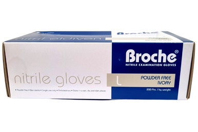 Broche - Nitrile Examination Gloves - Powder Free - Ivory - Non Sterile ...