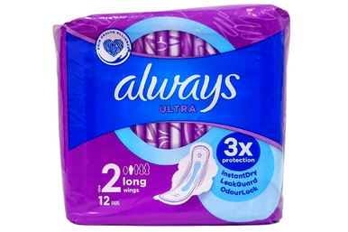 Always Ultra - Long - Size 2 with Wings - 12 Pads - Best Before it's ...