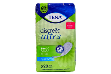 Tena - Discreet Ultra - Mini - 20 Thin Pads - Best Before it's Gone Ltd