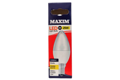 Maxim - LED Light Bulb - Candle - Small Screw Cap - Pearl - Warm White ...