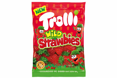 Trolli - Wild Strawbies - Jelly Shaped Sweets - 100g - Best Before it's ...